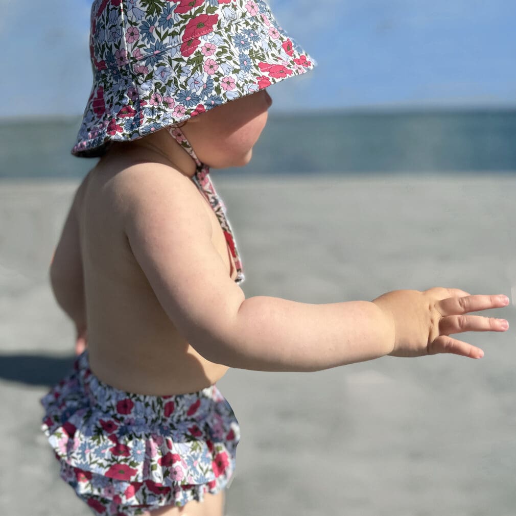 Ida Swim nappy – “poppy & daisy P” Made with Liberty fabric - Petit Crabe