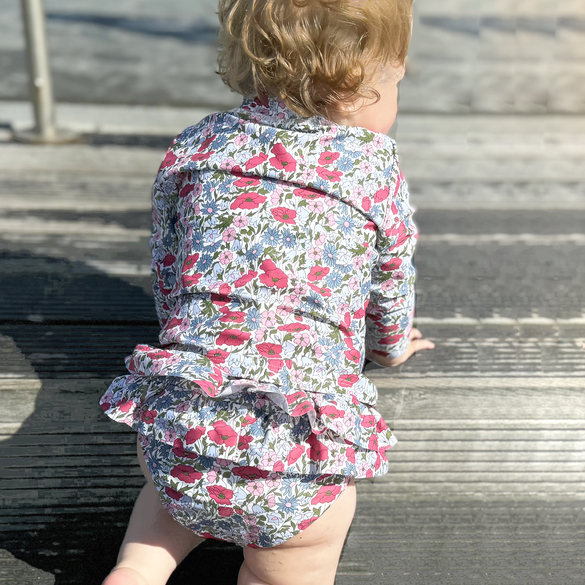 Ida Swim nappy – “poppy & daisy P” Made with Liberty fabric - Petit Crabe